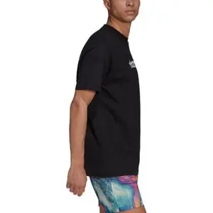 Adidas Originals Solid Color Logo Sports Short Sleeve Black