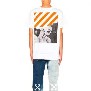 Off-White Printing Short Sleeve Loose Fit - White