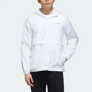 Adidas Neo Logo Print Splicing Windproof Hooded Track Jacket