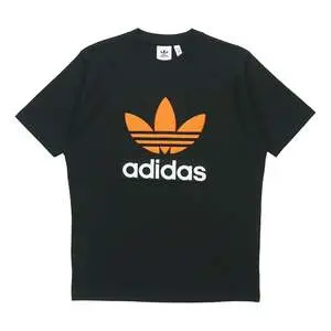 Adidas Originals Logo Round Neck Short Sleeve Tee For - Black