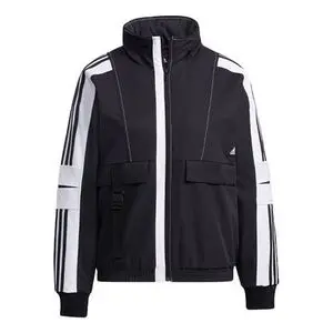 Adidas Colorblock Hooded Track Jacket - Black