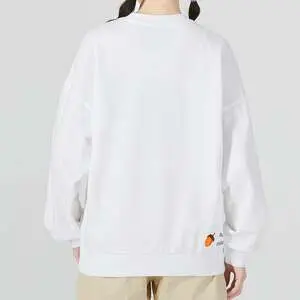 PUMA Bubble Sleeve Crew Neck Sweatshirt - White/yellow