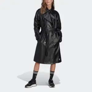 Adidas Adicolor Trefoil Faux Leather Trench Coat