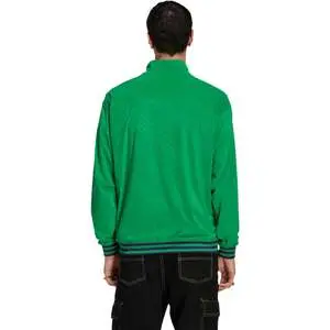 Adidas Originals Funnel Velour Logo Quarter-zip Sweatshirt