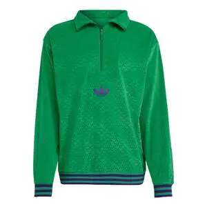 Adidas Originals Funnel Velour Logo Quarter-zip Sweatshirt - Default Colorway