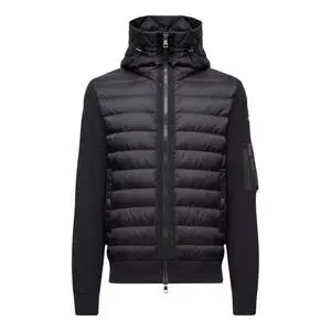 Moncler Padded Wool Zip-up Hoodie - Black