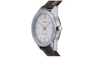Casio Analog Quartz Watch With Leather Strap