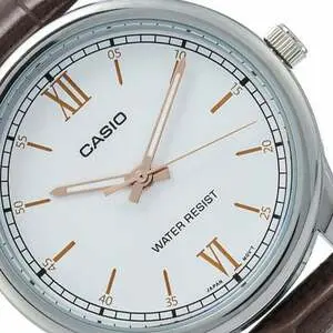 Casio Analog Quartz Watch With Leather Strap