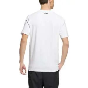 Adidas Solid Color Logo Breathable Round Neck Short Sleeve White