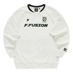 FILA FUSION X Beams Letter Printed Crew Neck Sweatshirt - White/black