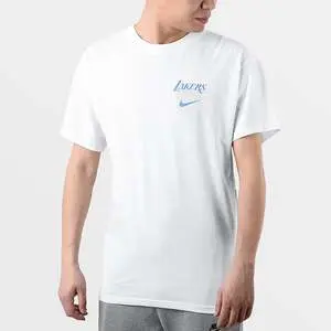 Nike Los Angeles Lakers Back Printing Sports Short Sleeve - White