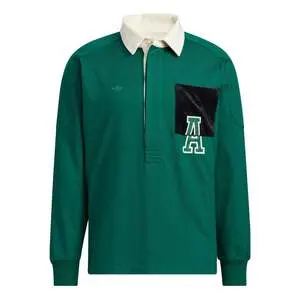 Adidas Anti University Long Sleeve Rugby Polo Shirt - Green