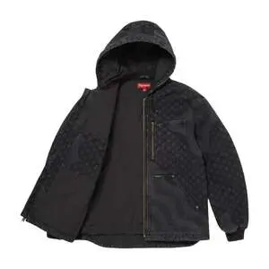 Supreme Quilted Flag Hooded Work Jacket