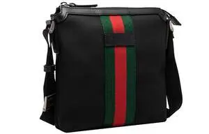 Gucci Canvas Shoulder Messenger Bag With Web Stripe
