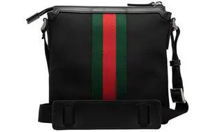 Gucci Canvas Shoulder Messenger Bag With Web Stripe