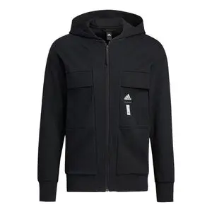 Adidas Solid Color Knit Hooded Jacket - Multi-color