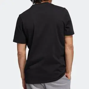Adidas Minimalistic Alphabet Large Logo Printing Athleisure Casual Sports Round Neck Short Sleeve Black T-shirt - Multi-color