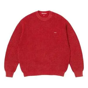 Supreme Ss26 Washed Small Box Waffle Sweater - Red