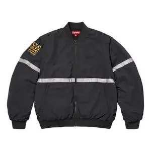 Supreme Zip-off Sleeve Reflective Stripe Jacket - Black