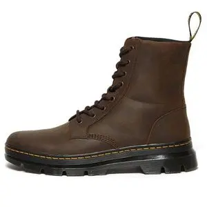 Dr. Martens Combs Leather Eye Combat Boots - Dark Brown