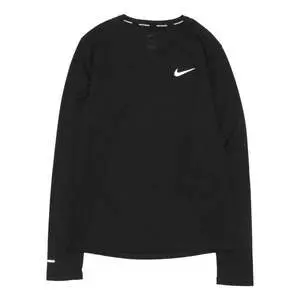 Nike Dri-fit Miler Uv Long Sleeve T-shirt - Black/white