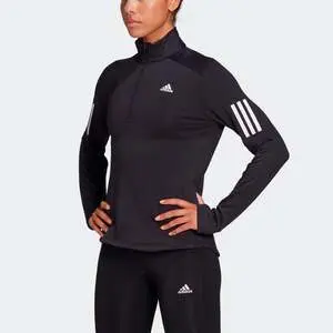 Adidas Logo Stripe Quarter Zip Running Jacket