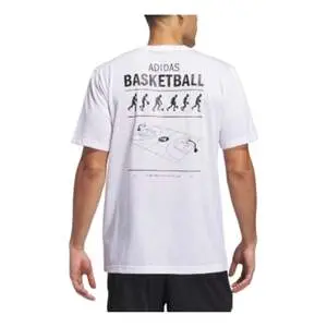 Adidas Basketball T-shirt Asia Sizing 'white Black