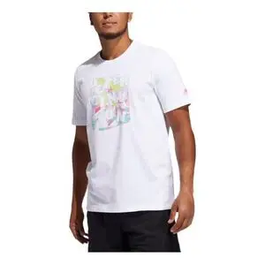 Adidas Minimalistic Alphabet Printing Casual Round Neck Short Sleeve White T-shirt - Default Color
