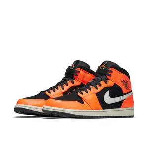 JORDAN 1 Mid Sneakers - Black/cone-light Bone