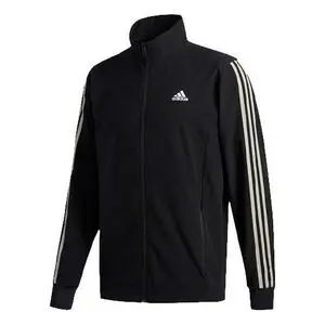 Adidas Cool Touch Track Jacket With Sporty Stripes - Black