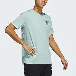 Adidas Neo Printing Sports Round Neck Short Sleeve Green