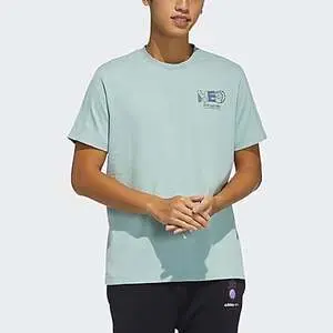 Adidas Neo Printing Sports Round Neck Short Sleeve Green