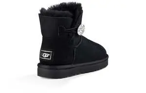 UGG Mini Bailey Button Bling Boots - Black
