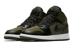 JORDAN 1 Retro Mid 'olive Canvas - Green
