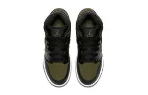 JORDAN 1 Retro Mid 'olive Canvas - Green