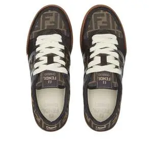 Fendi Ss26 Match Trainers - Brown
