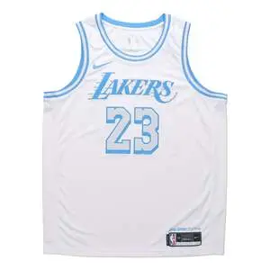 Nike Nba Lebron James Los Angeles Lakers 2021/22 City Edition Swingman Jersey #23 - White/blue