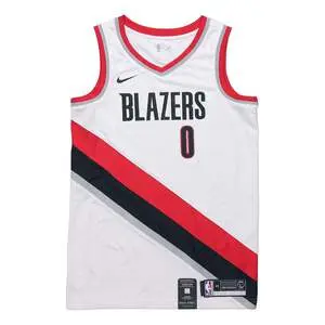 Nike Damian Lillard Portland Trail Blazers Association Edition Swingman Jersey - White/red/black