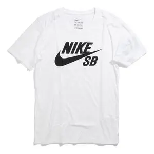 Nike Men's Nike Sb Logo Printing Round Neck Short Sleeve T-shirt White