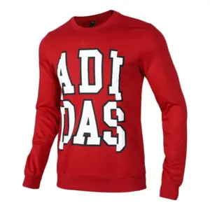 Adidas Neo Large Logo Printing Round Neck Pullover - Red