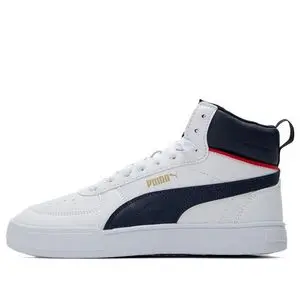 PUMA Caven Mid Top Lace-up Sneakers - White/blue/red