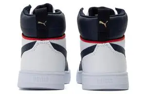 PUMA Caven Mid Top Lace-up Sneakers - White/blue/red
