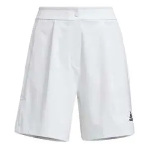 Adidas Solid Color Logo Casual Shorts - White