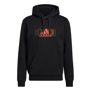 Adidas Black Graphic Print Hoodie