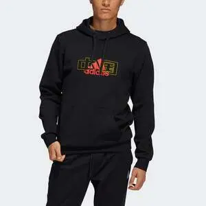 Adidas Black Graphic Print Hoodie