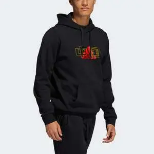 Adidas Black Graphic Print Hoodie