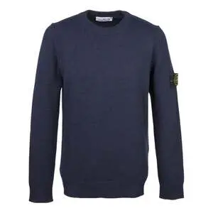 Stone Island Ribbed Crew Neck Pullover - Navy