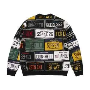Supreme License Plate Knit Sweater - Black