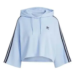 Adidas Cropped Hoodies With Drawstring And Logo Detail - Blue