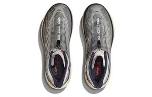 Hoka One One Project Clifton Knitted Running Sneakers - Grey/beige/black